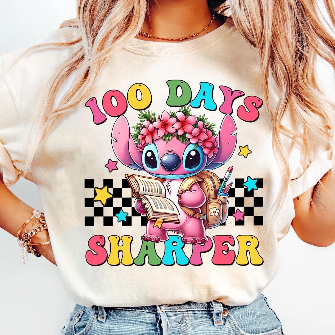 100 Days Sharper Png, Designs Stitch Character Png, Gift for Kid School ...
