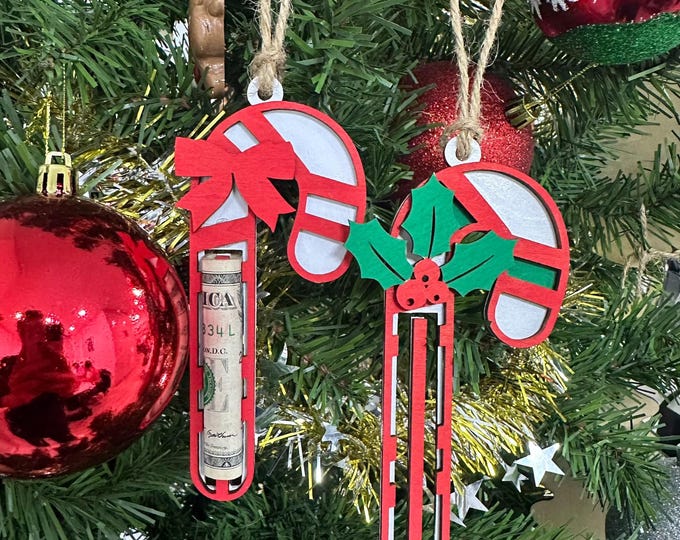 Candy Cane Christmas Money Holder Cash SVG Laser Cut File, Christmas ...