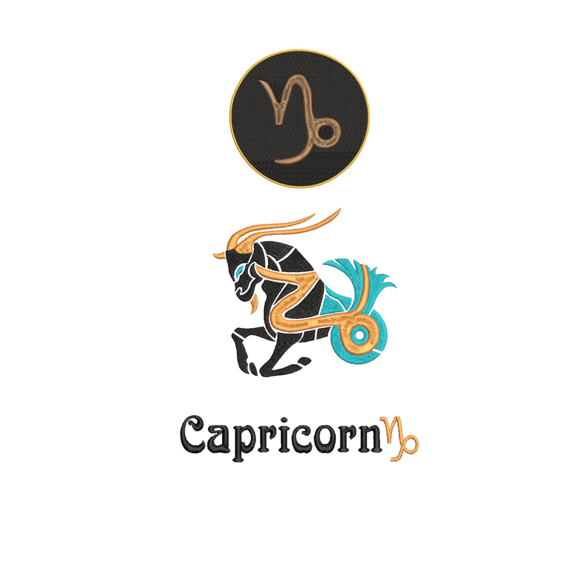 Capricorn Zodiac Sign BUNDLE Machine Embroidery Design. | Etsy