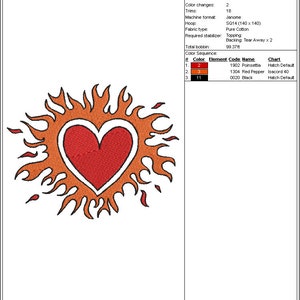 Heart on Fire Machine Embroidery Design. Multiple Sizes - Etsy