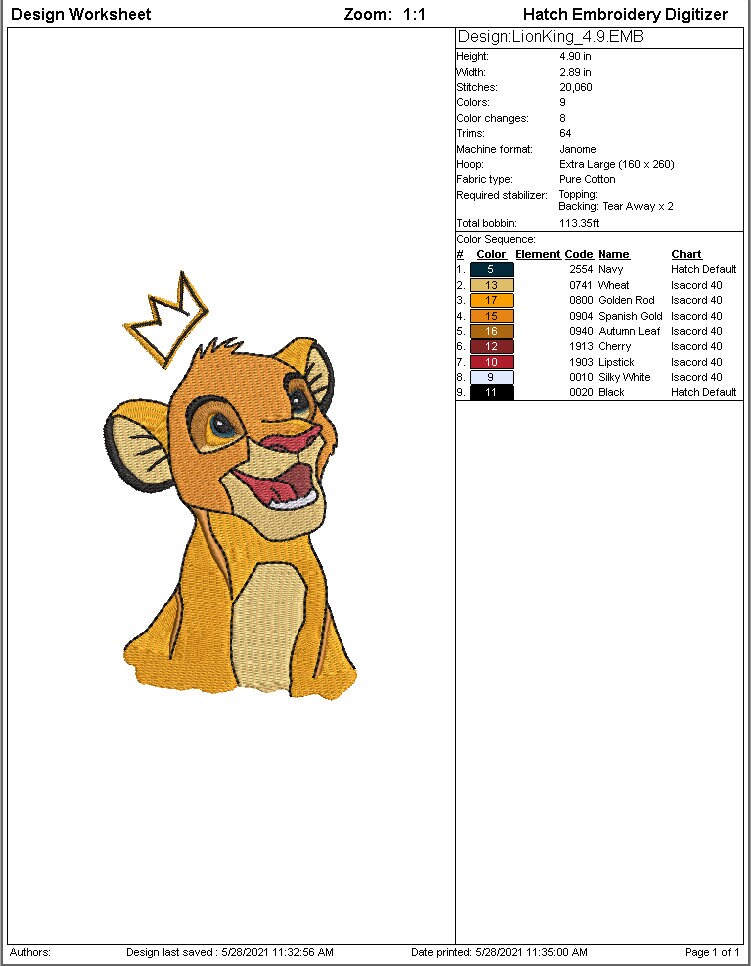 Lion King Simba Machine Embroidery Design. Multiple Sizes - Etsy UK