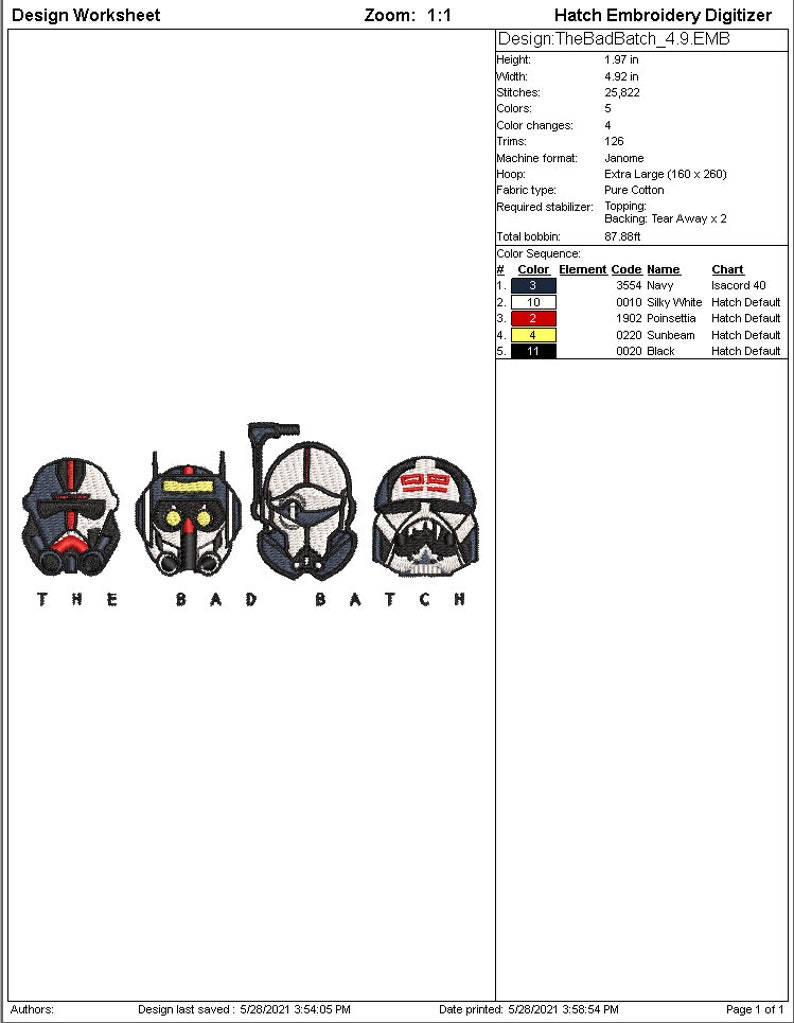 Star Wars "the Bad Batch" Machine Embroidery Design. Multiple Sizes - Etsy