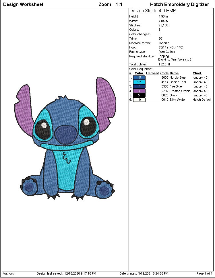 Lilo and Stitch Machine Embroidery Design. Multiple Sizes | Etsy