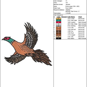 Ring Neck Pheasant Machine Embroidery Design. Multiple Sizes - Etsy