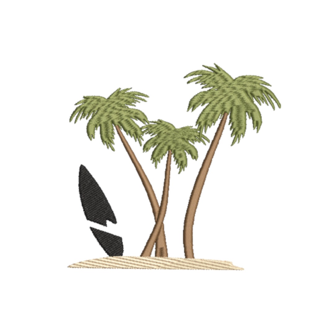 Surfing Island Machine Embroidery Design. Multiple Sizes - Etsy