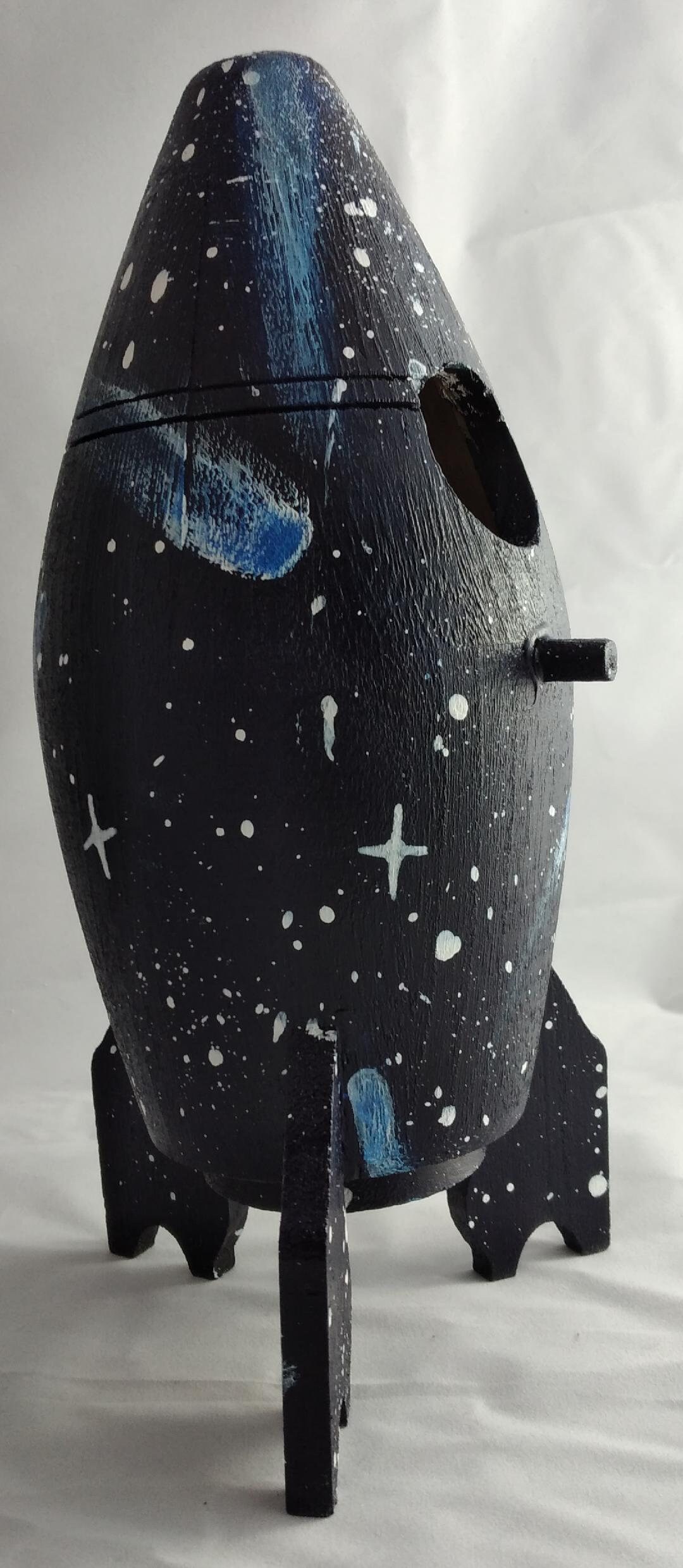 Asteroid Rocket Ship Birdhouse-style Miniature - Etsy