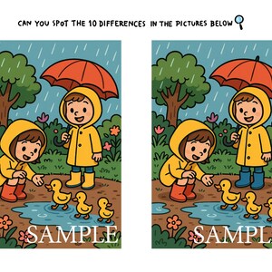 Printable Spot the Difference Game for Kids – Fun Activity, Instant ...