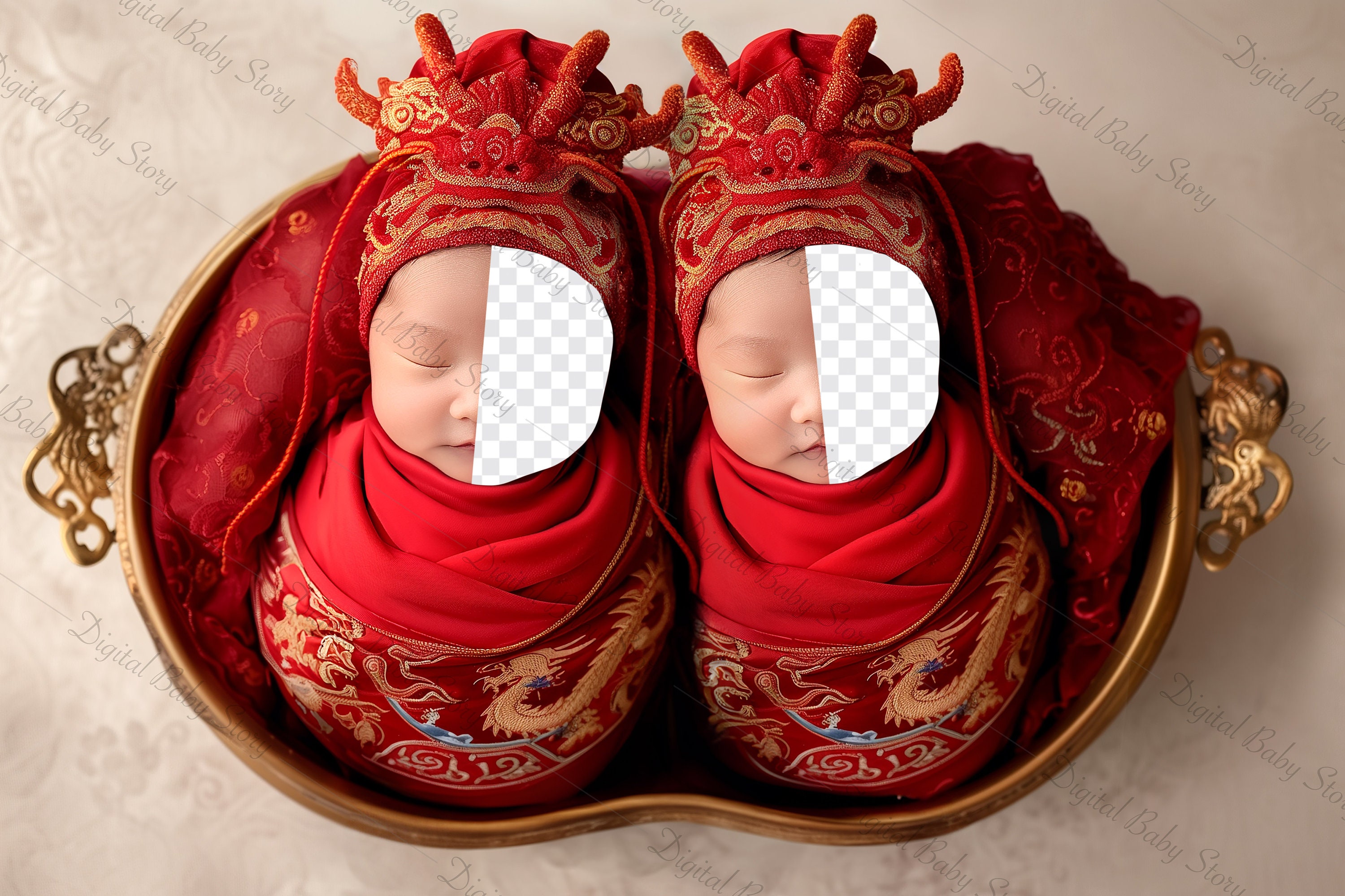 Newborn Digital Backdrop for Twins, Face Insert, Digital Background ...