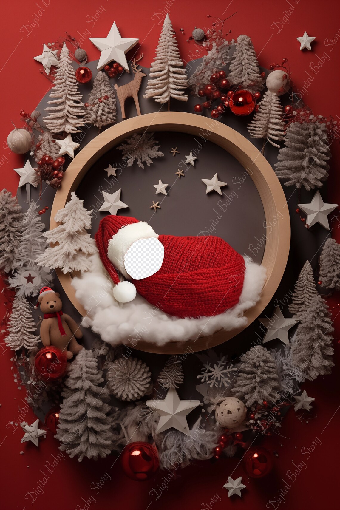Face Insert Backdrop for Newborn, Digital Background, Christmas, Santa ...
