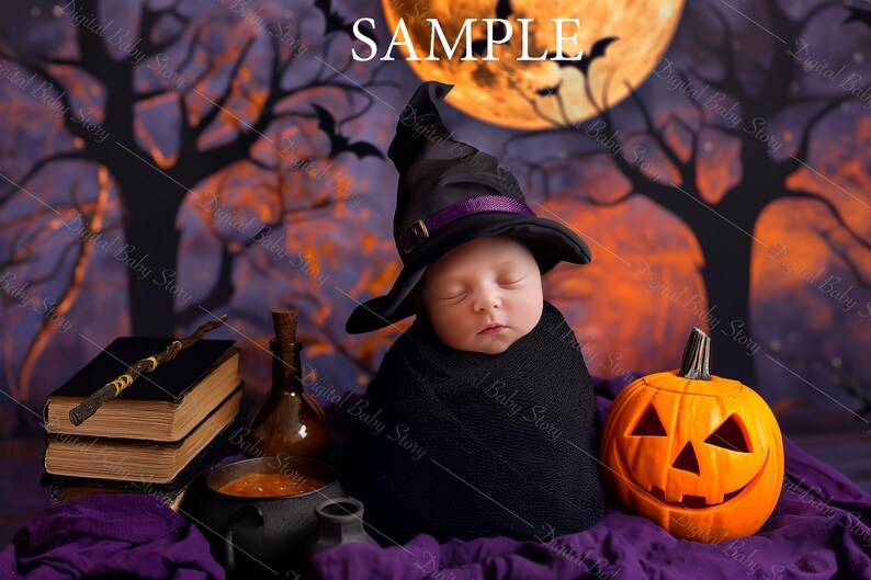 Newborn Digital Backdrop, Face Insert, Digital Background, Witch ...