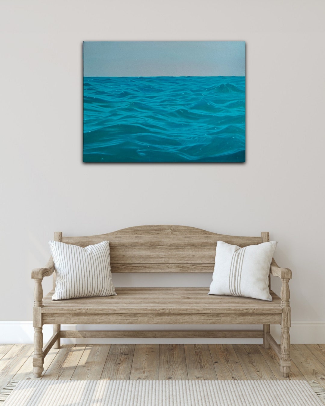 Original Oil Painting of Blue Sea, Deep Ocean Painting, Wall Decor ...
