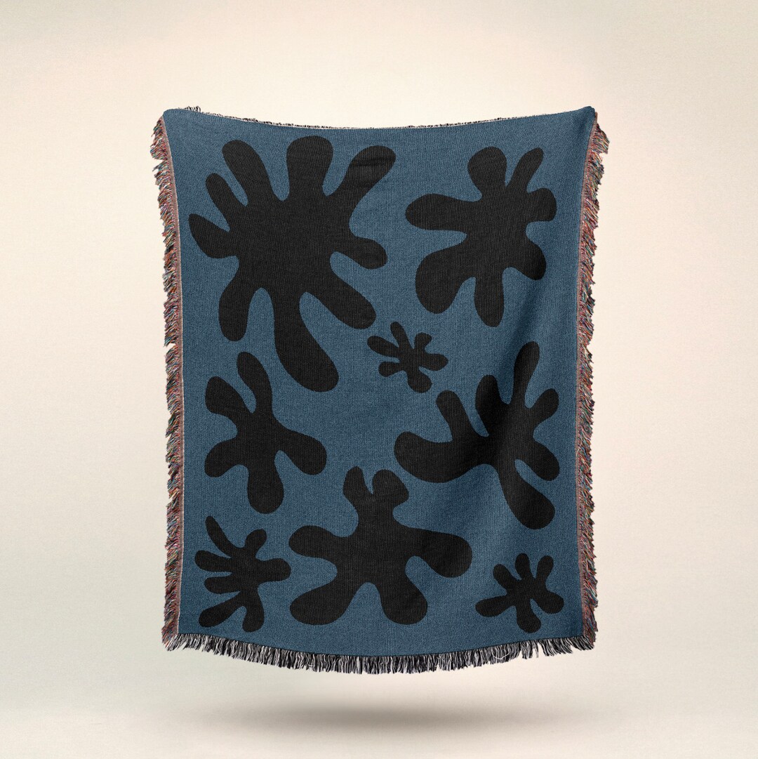 Splat Throw Blanket Blue Picnic Wall Tapestry Home Decor Wall Art Gifts ...