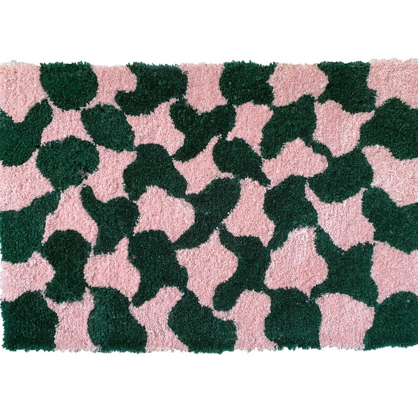 Small Green Checkered Rug - Etsy