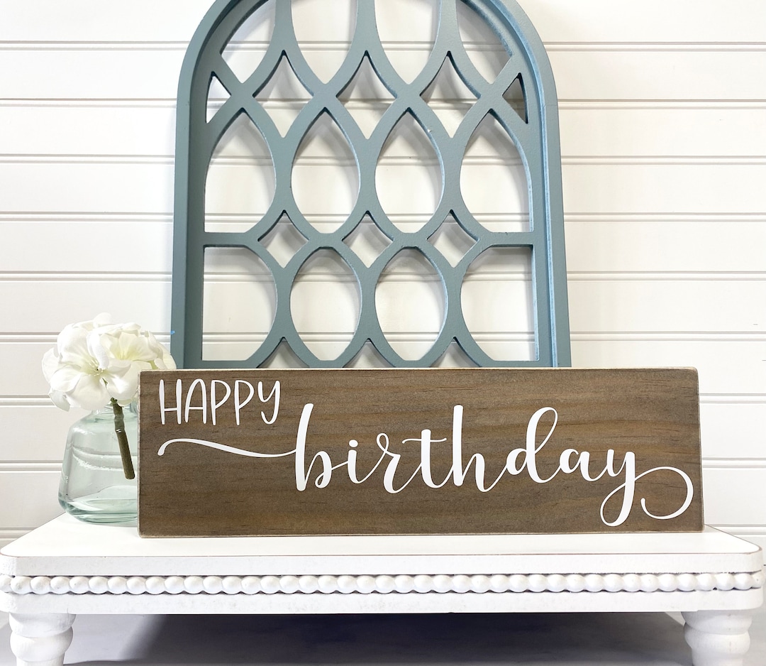 Happy Birthday Sign, Wood Birthday Sign, Birthday Party Decoration ...