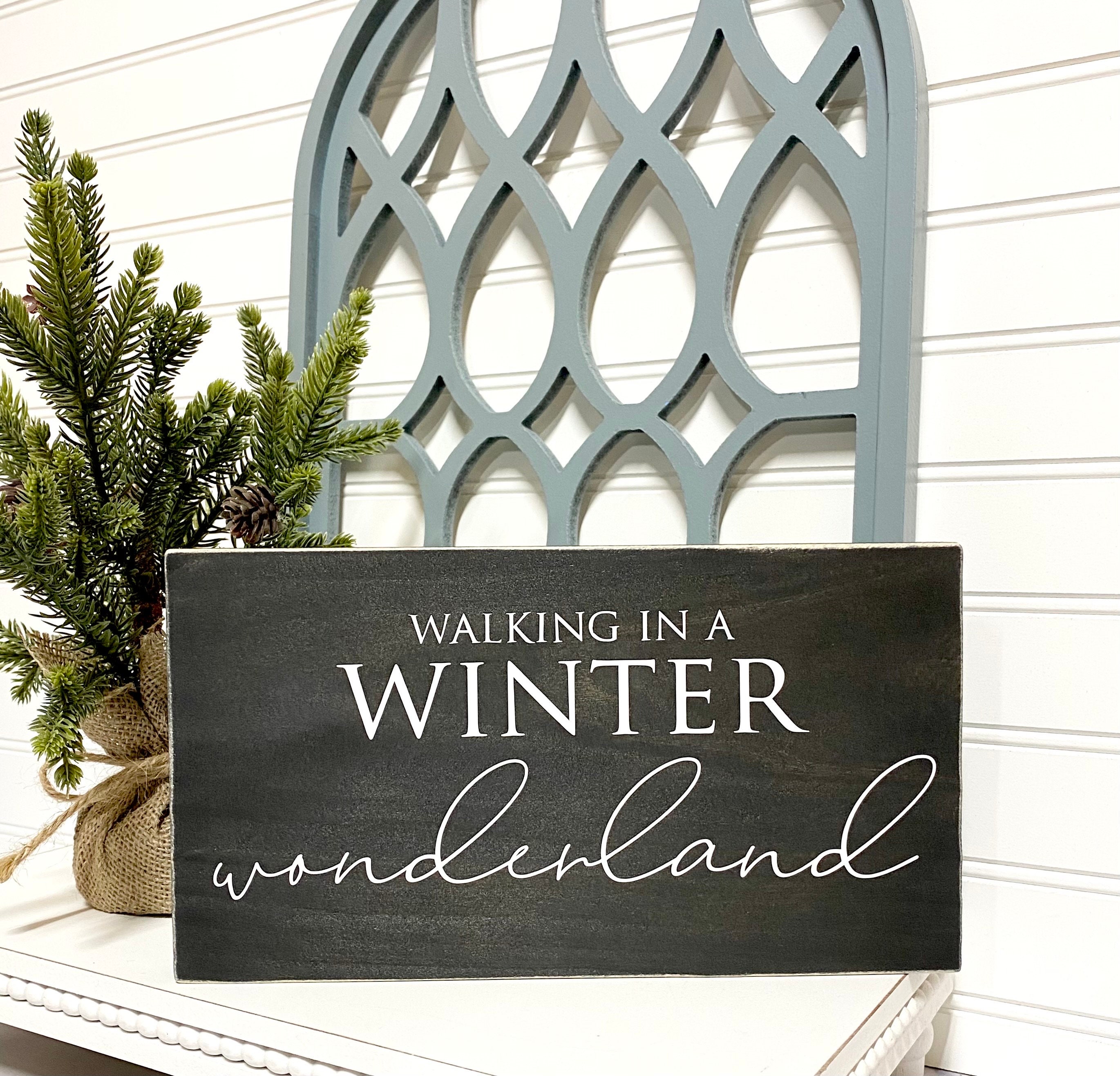 Walking in a Winter Wonderland Sign, Wooden Christmas Sign, Holiday ...