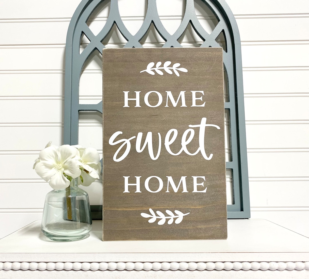 Home Sweet Home Sign, Wooden Home Sign, Farmhouse Home Decor, Entryway ...