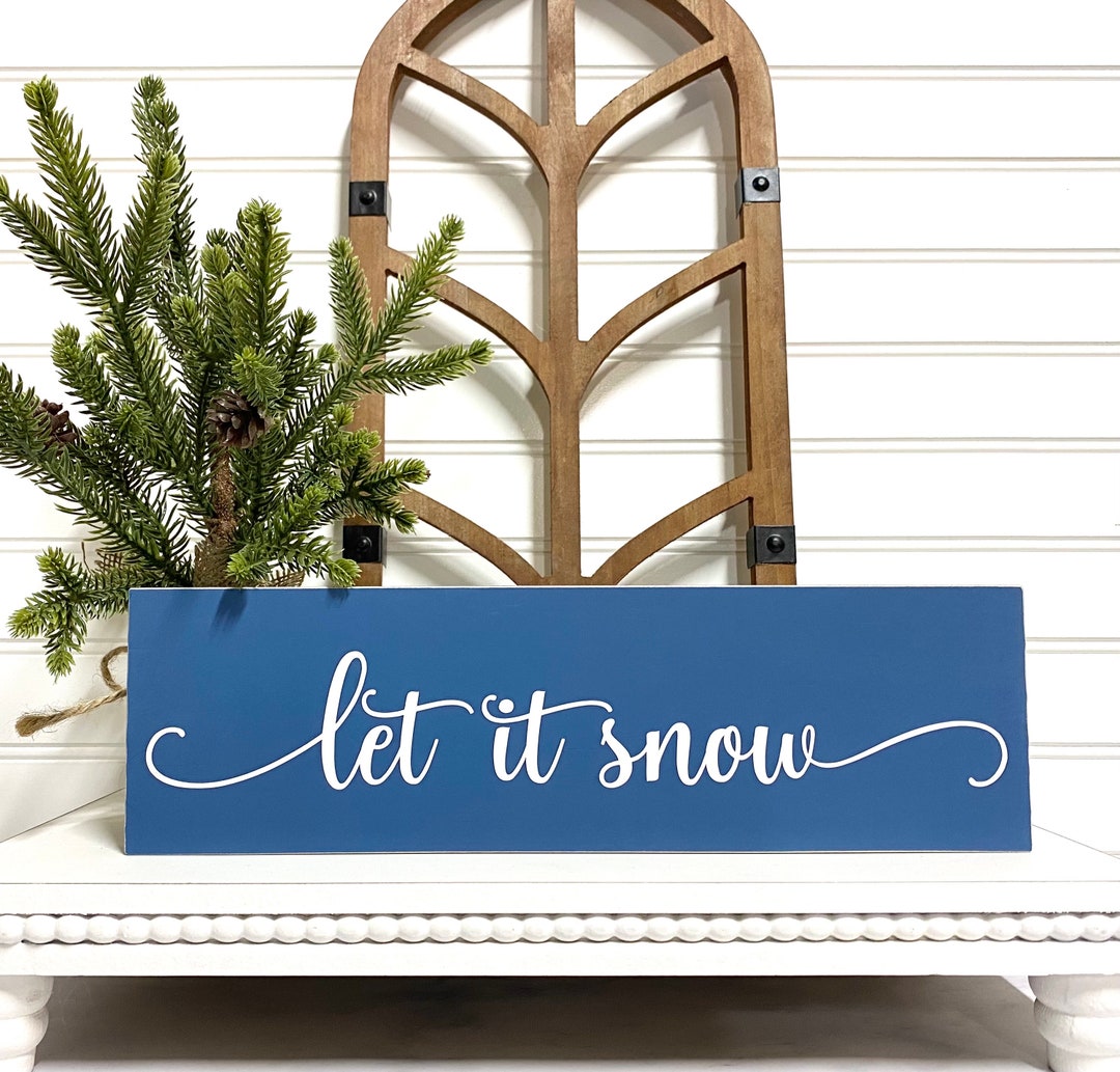 Let It Snow Sign, Wooden Let It Snow Sign, Winter Wood Sign, Holiday ...