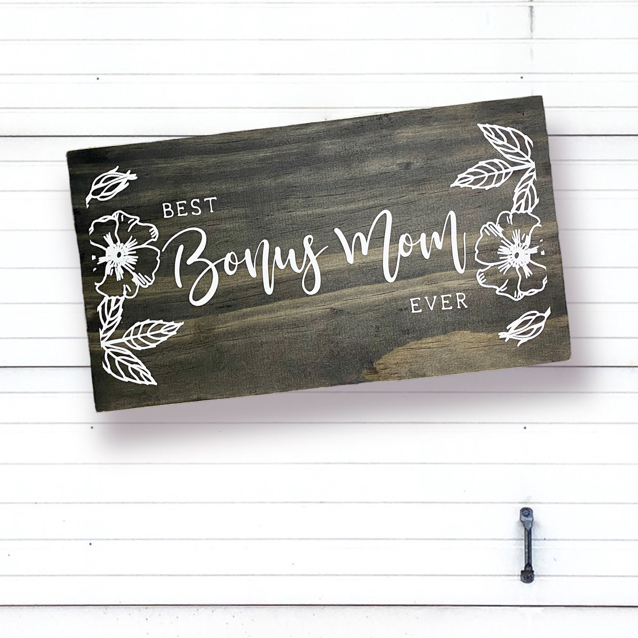 Best Bonus Mom Ever Wood Sign, Modern Farmhouse Wood Sign, Family Sign ...