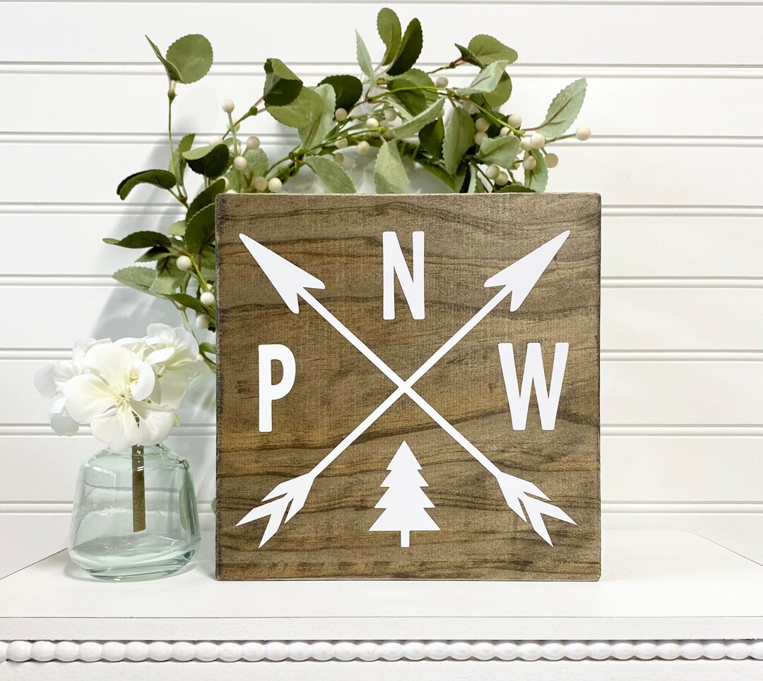 PNW Wood Sign, Pacific Northwest Wood Sign, Rustic Adventure Sign ...
