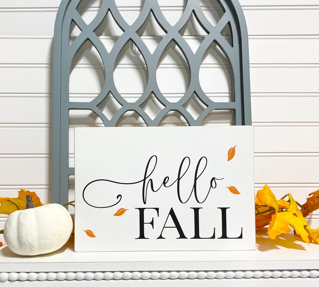 Hello Fall Sign, Fall Wood Sign, Welcome Fall Sign, Halloween Sign ...