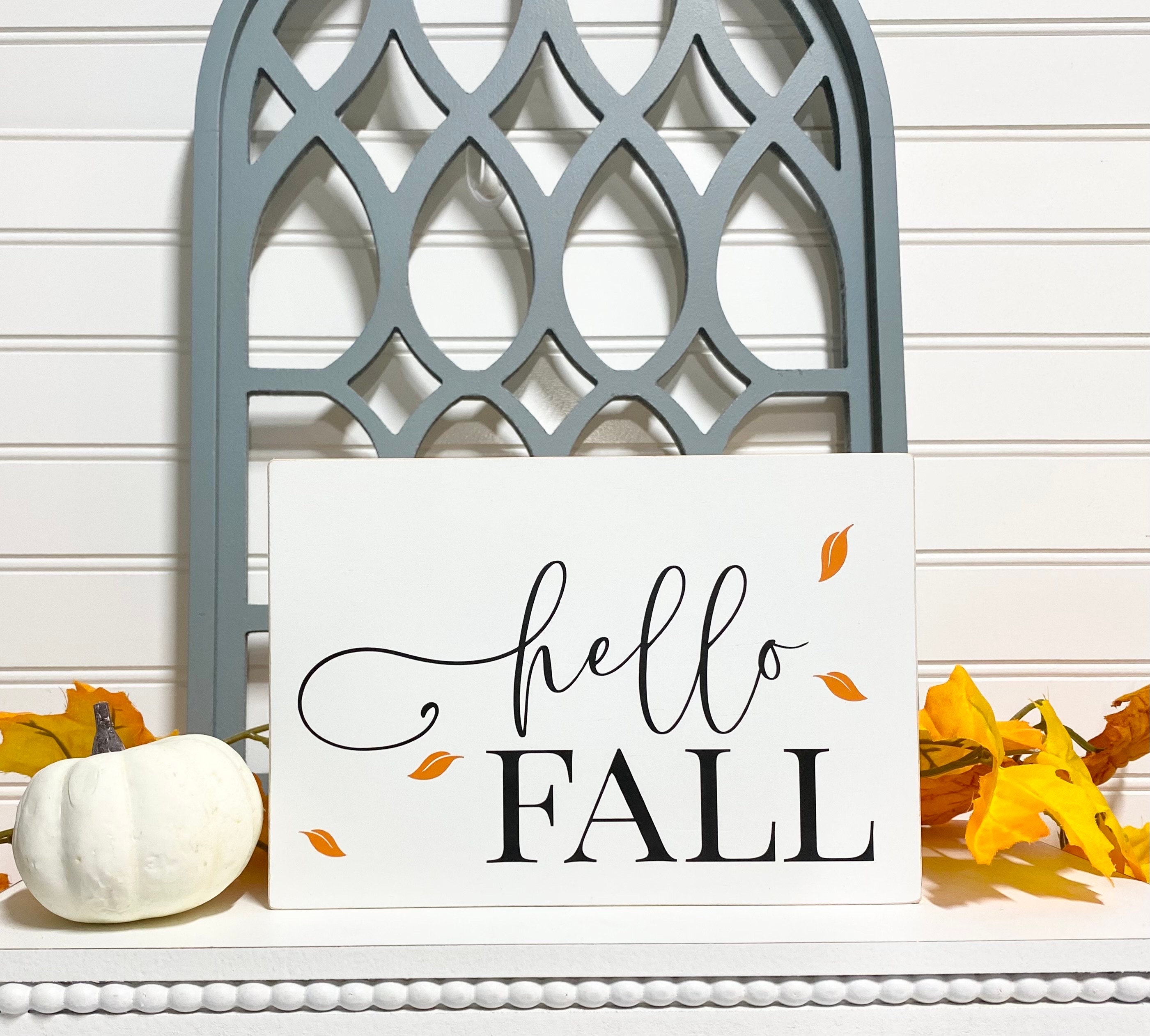 Hello Fall Sign Fall Wood Sign Welcome Fall Sign Halloween - Etsy