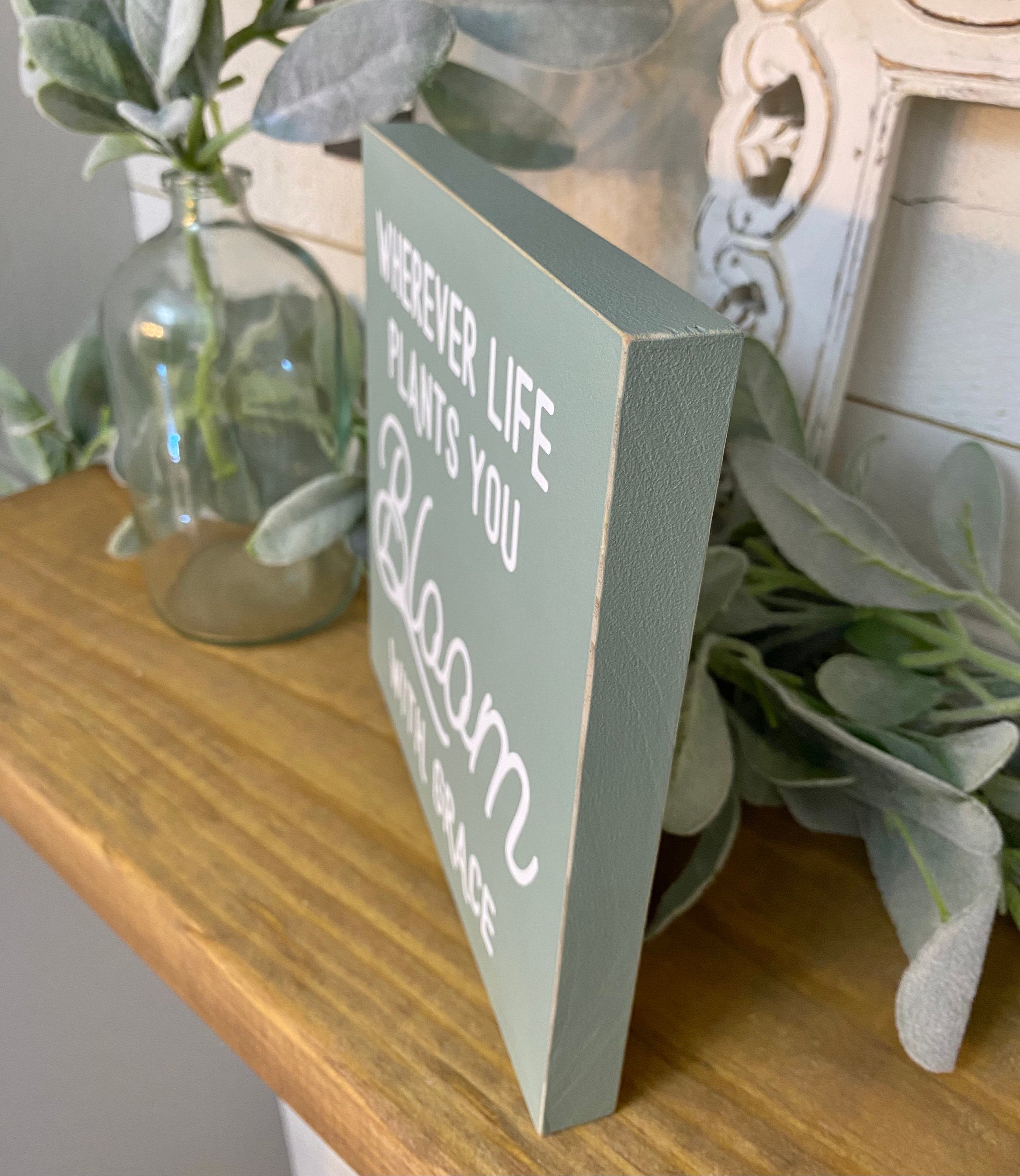 Bloom With Grace Sign Wooden Spring Sign Modern Farmhouse - Etsy