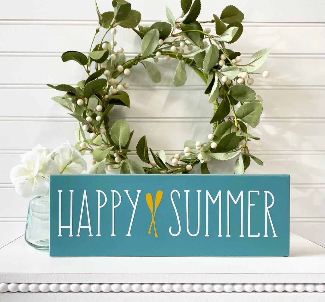 Happy Summer Wood Sign, Summer Sign, Shelf Sitter, Summertime Decor ...