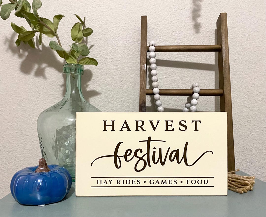 Harvest Festival Wood Sign, Hayrides Games Food, Autumn Decor, Fall ...