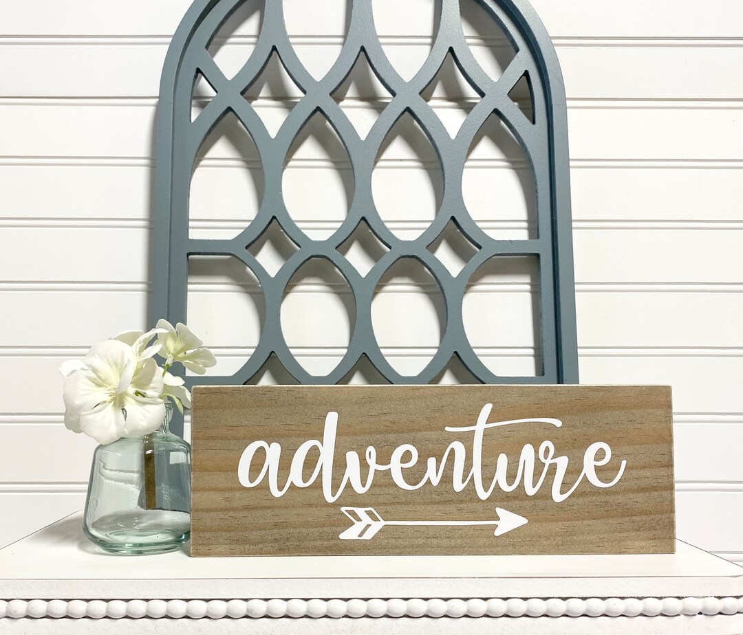 Adventure Wood Sign, Rustic Adventure Sign, Camper Decor, Explore Sign ...