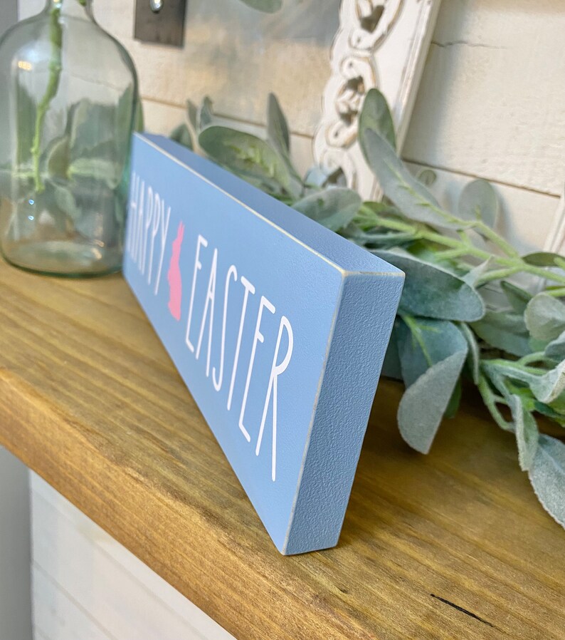 Happy Easter Sign, Easter Home Decor, Spring Wood Sign, Modern ...