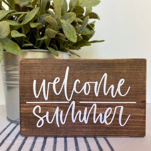 Welcome Summer Sign, Wood Summer Sign, Summer Farmhouse Sign, Rustic ...