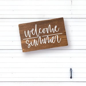 Welcome Summer Sign, Wood Summer Sign, Summer Farmhouse Sign, Rustic ...
