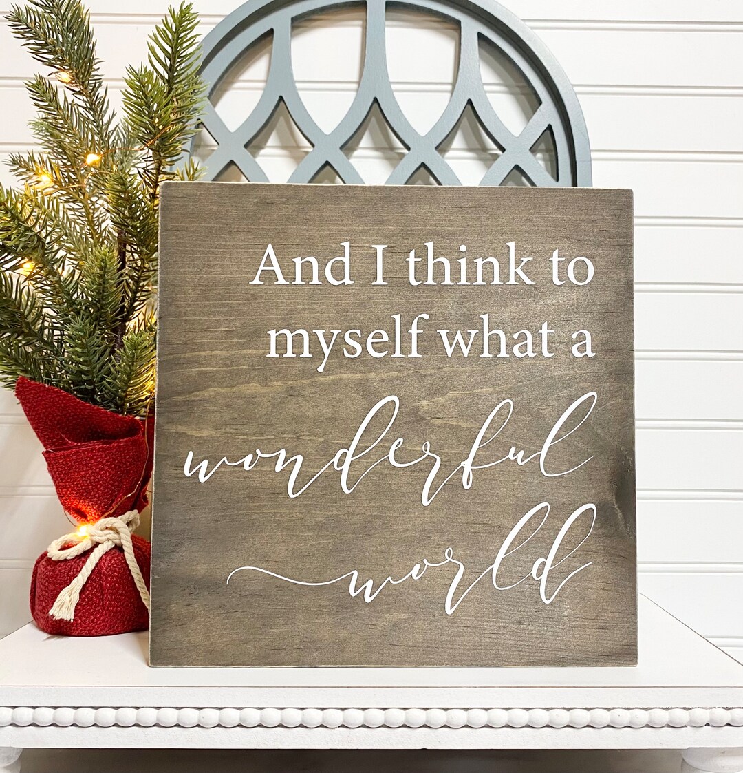 What a Wonderful World Sign Wood Christmas Sign Modern - Etsy