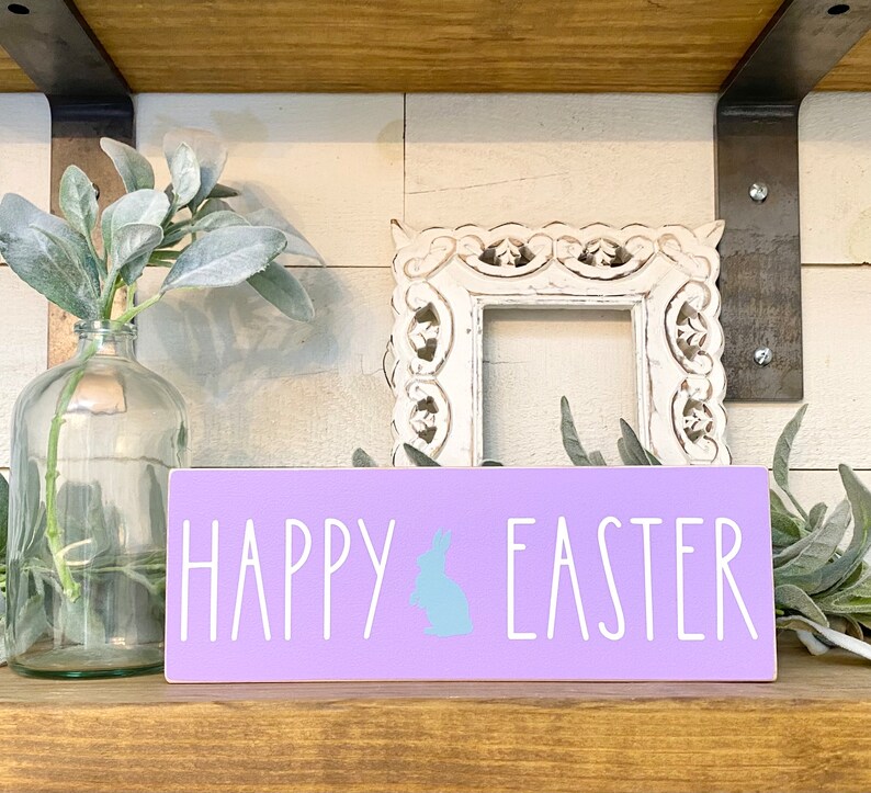 Happy Easter Sign, Easter Home Decor, Spring Wood Sign, Modern ...