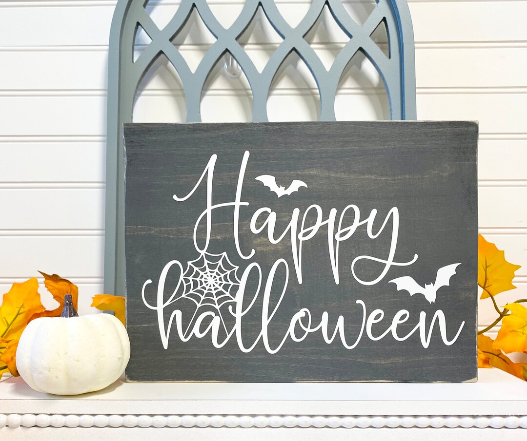 Happy Halloween Sign, Farmhouse Halloween Sign, Autumn Decor, Rustic ...