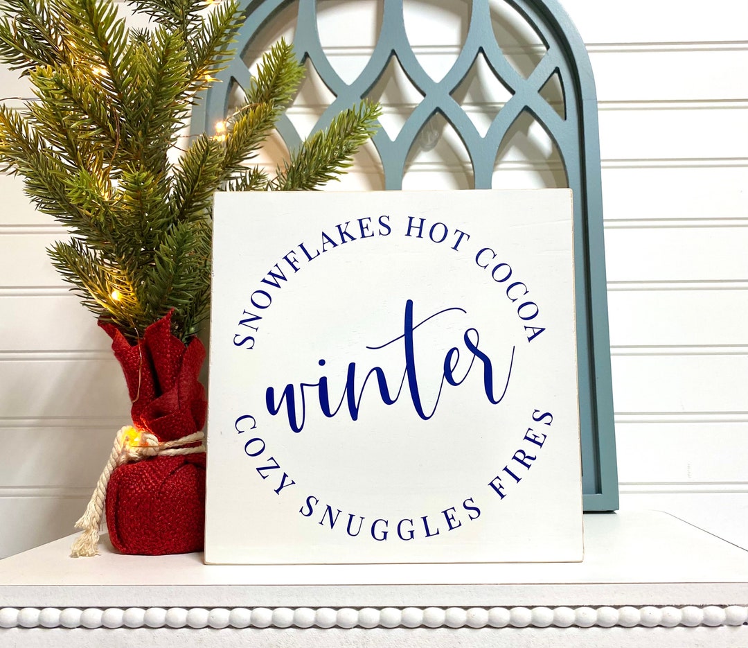 Winter List Sign, Wooden Winter Sign, All Things Winter, Modern ...