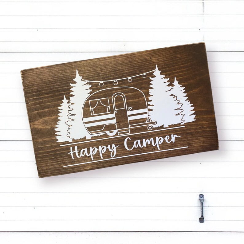 Happy Camper Sign Camper Wood Sign Rustic Camping Sign - Etsy