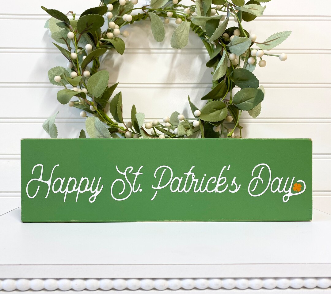 Happy St. Patrick’s Day Wood Sign, St. Patrick’s Day Decor, Green St ...