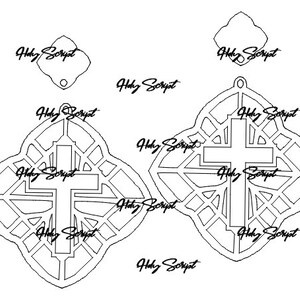 Instant Download | SVG PNG | Diamond Shaped Cross Earring | Faith Based ...