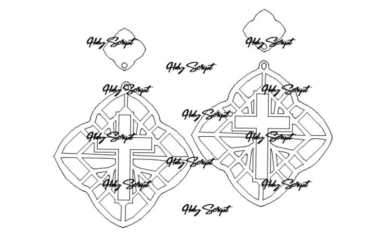 Instant Download | SVG PNG | Diamond Shaped Cross Earring | Faith Based ...