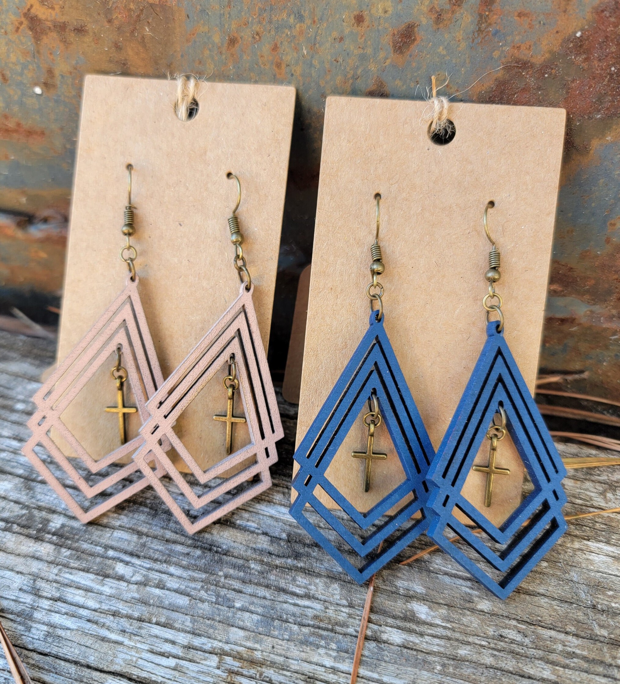 Digital File ONLY Hanging Cross Earring Design/ Laser Cut File Svg, Png ...
