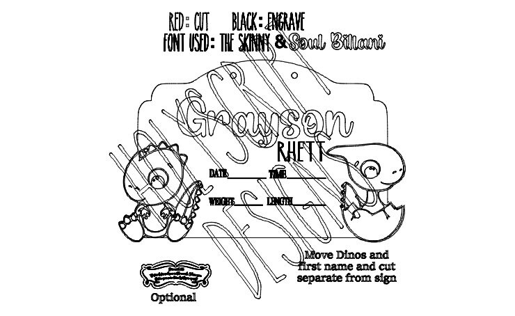 Digital File | SVG | Dinosaur Hospital Birth Sign | Door Hanger | Birth ...
