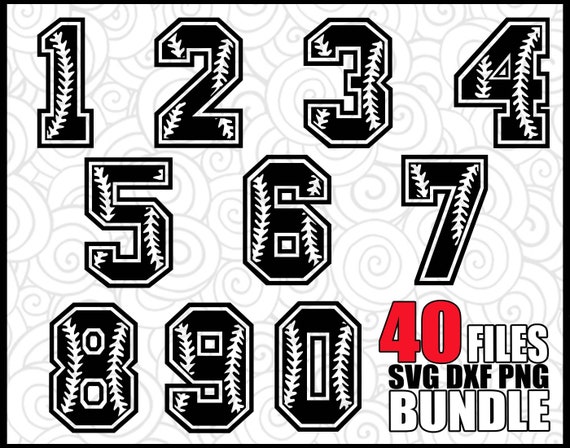Baseball Numbers SVG Bundle Baseball Numbers Bundle Baseball - Etsy
