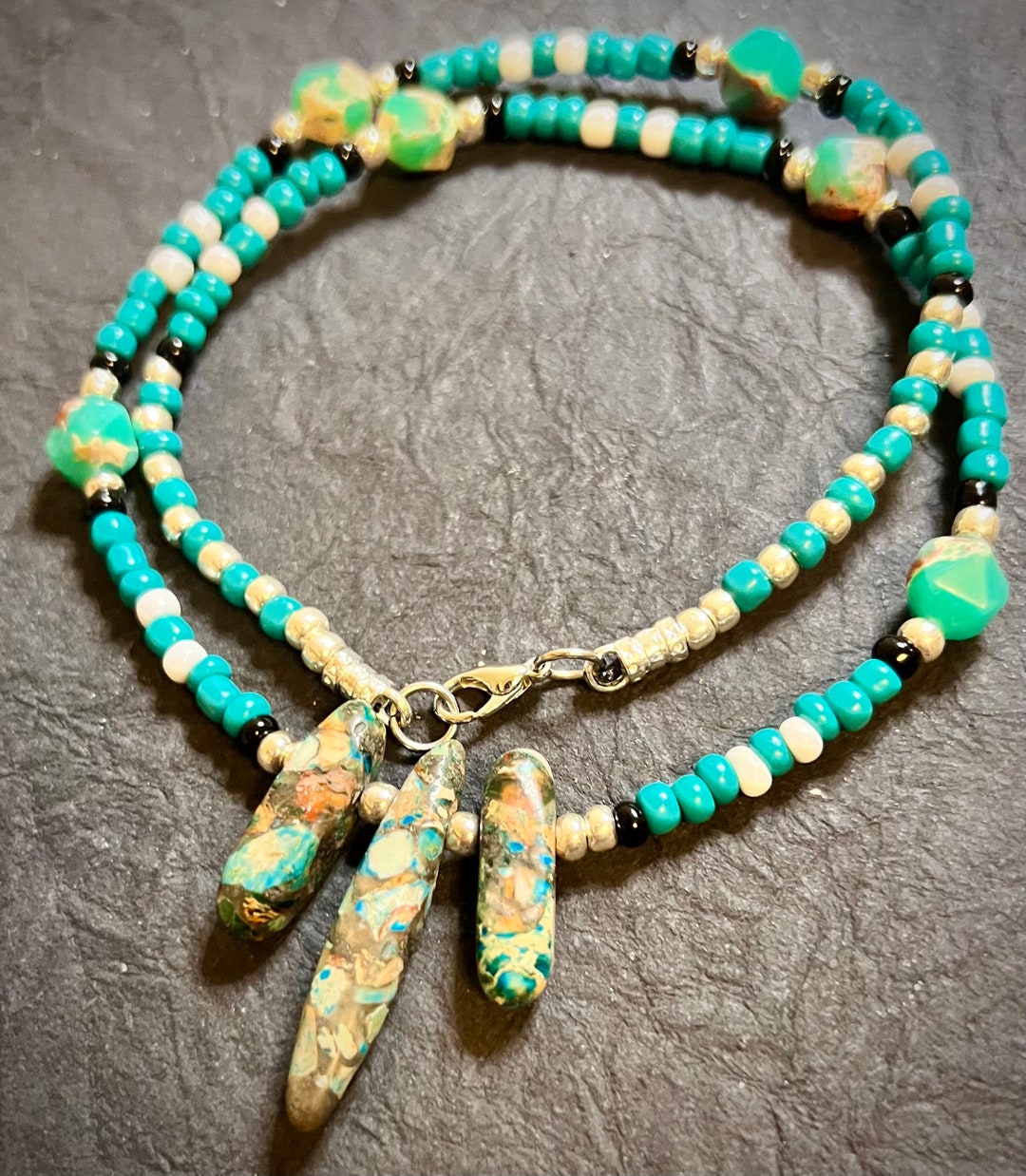 Native American Inspired Glass Seed Beads and Imperial Jasper - Etsy