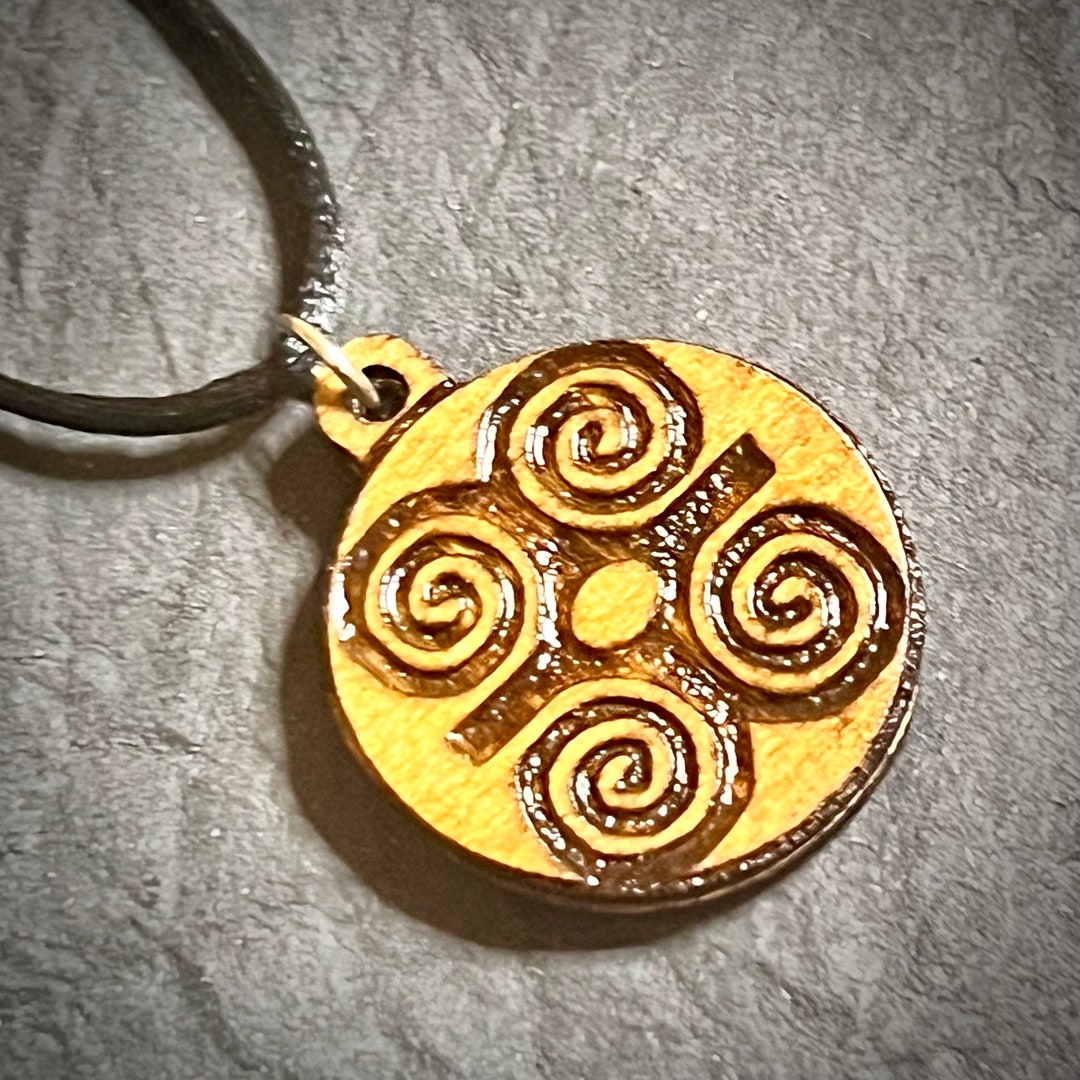 Cherokee Symbol for Strength Wood Engraved Pendant Cord Adjustable ...