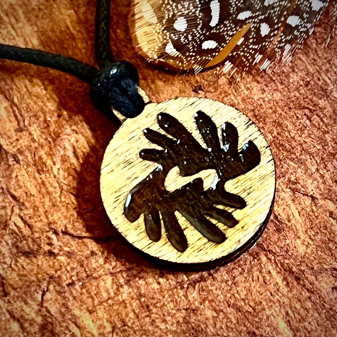 Native American Symbol for Peace Wood Engraved Pendant Cord Adjustable ...