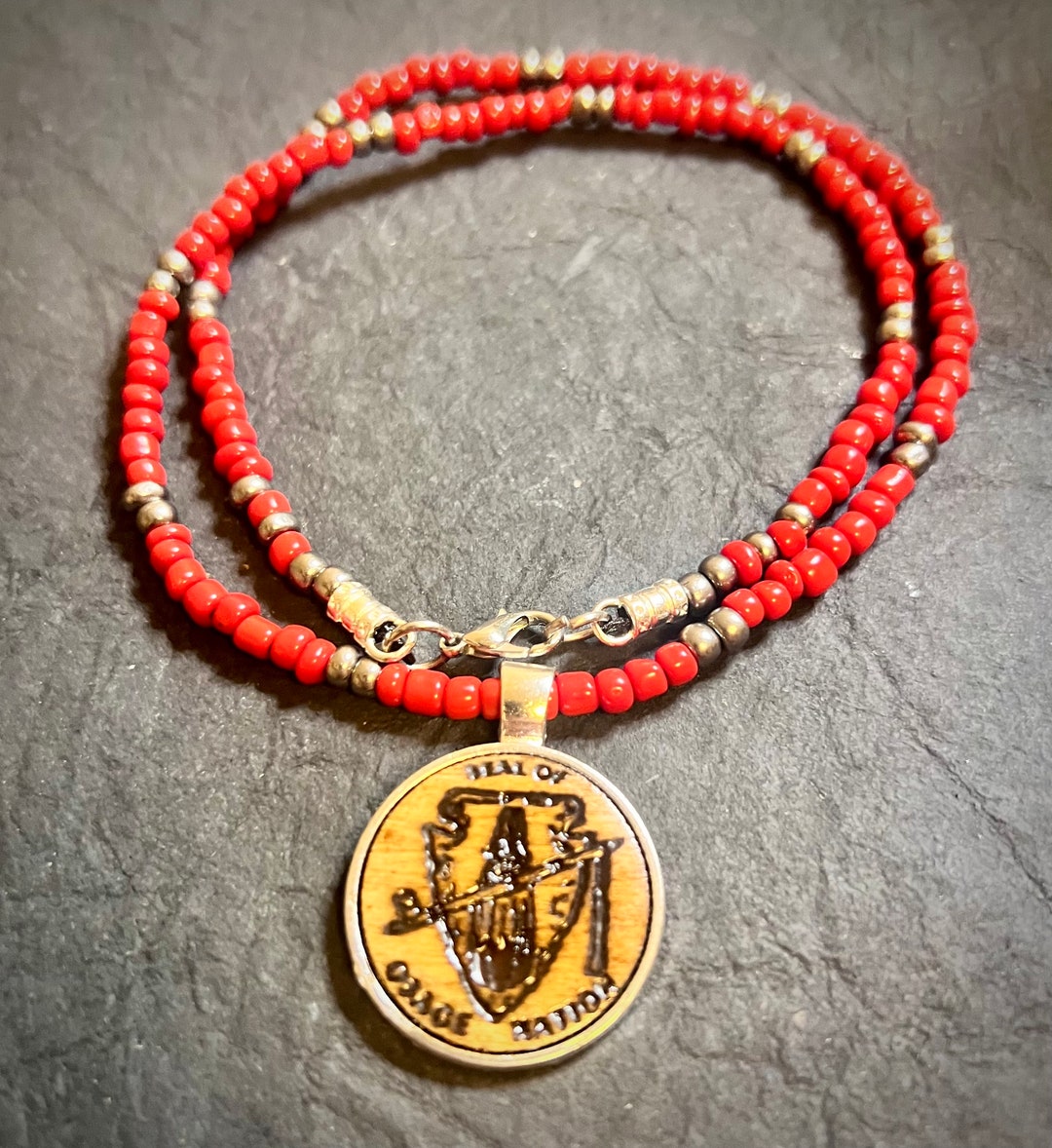 Osage Nation Inspired Glass Seed Bead Necklace. - Etsy