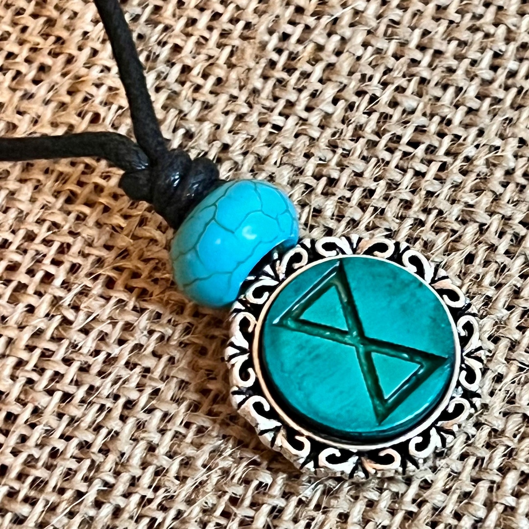 Lakota Sioux Nation Symbol Engraved Wood Metal Bezel Pendant Charm ...