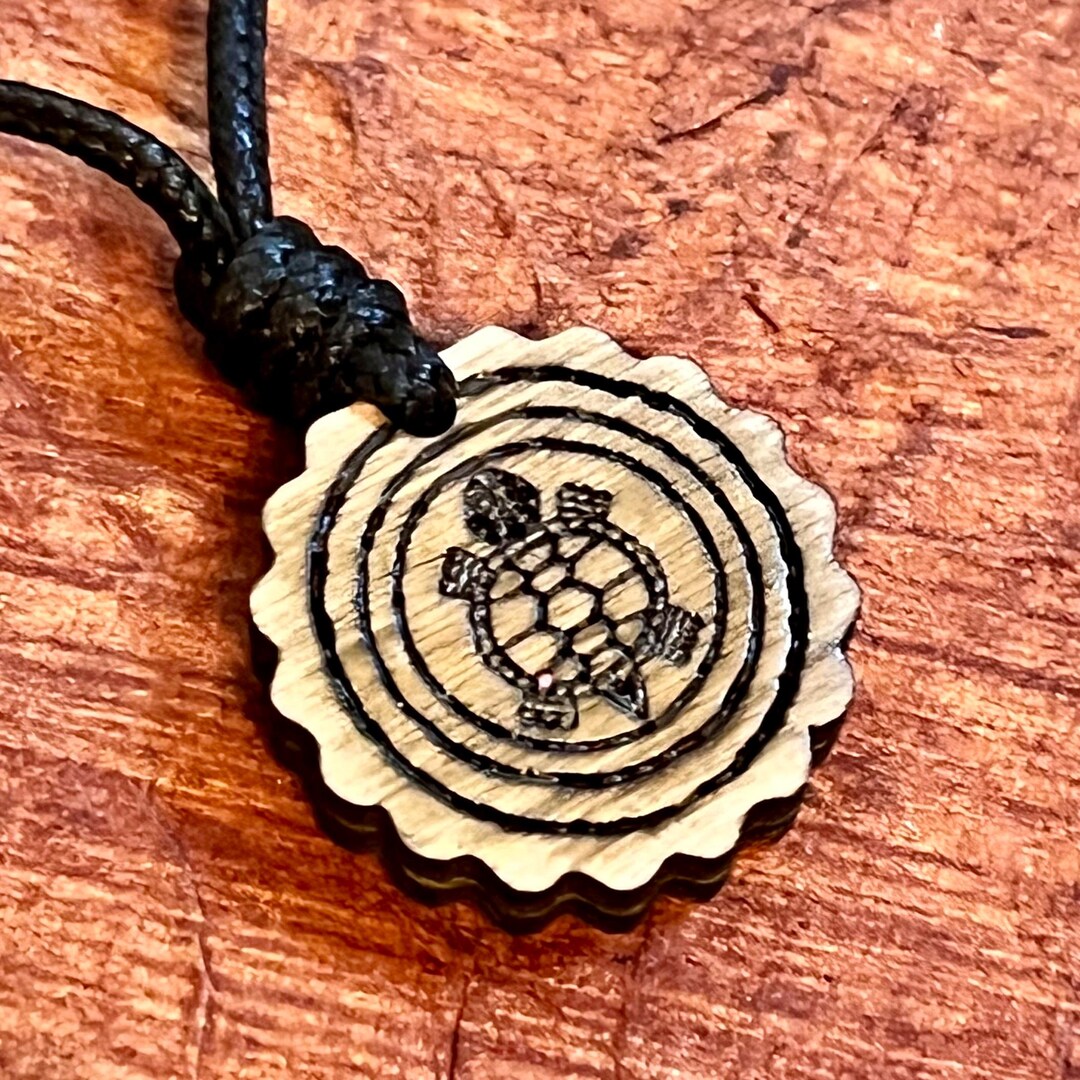 Cherokee Symbol for Adaptability Wood Engraved Pendant Cord Adjustable ...