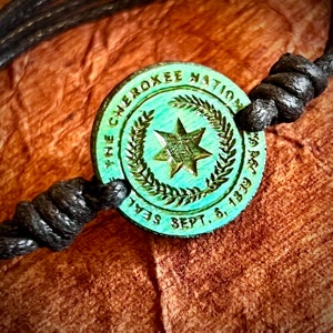 Cherokee Nation 1 Inch All Wood Engraved Pendant Adjustable Cord ...